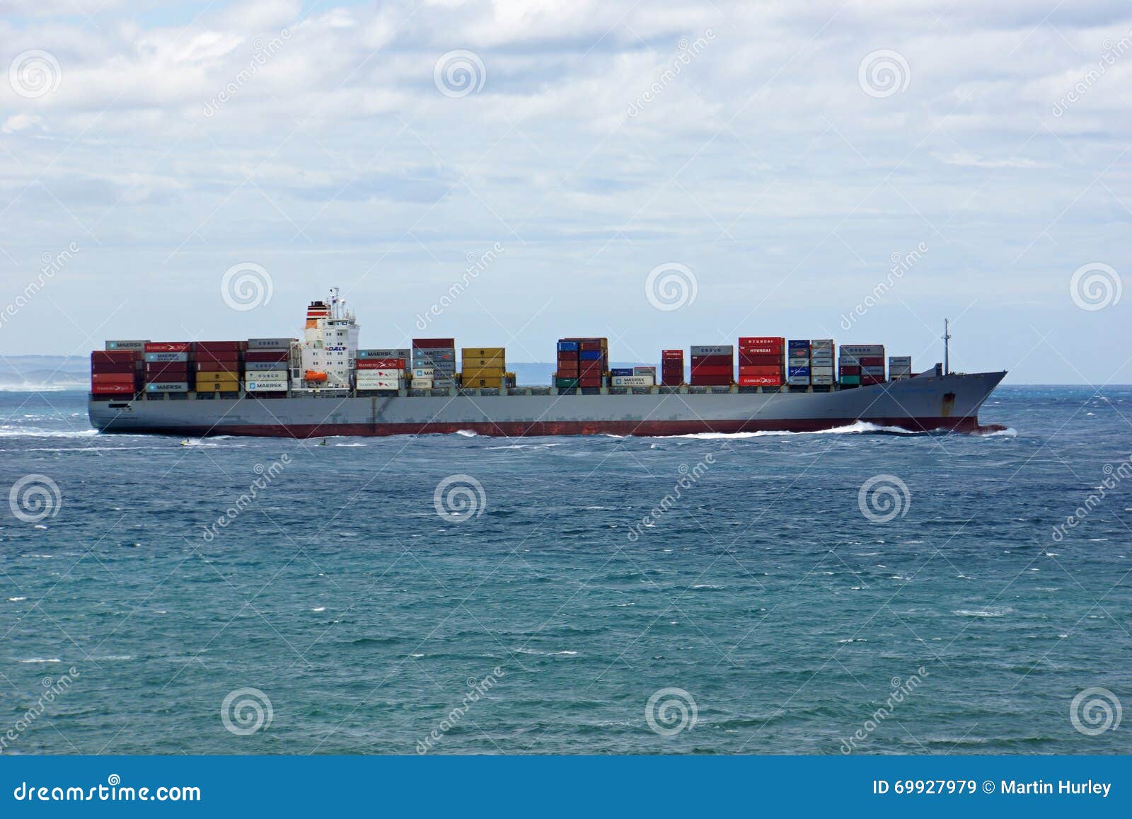 Container Ship with Jet Skis in Ocean in Victoria, Australia. Editorial ...