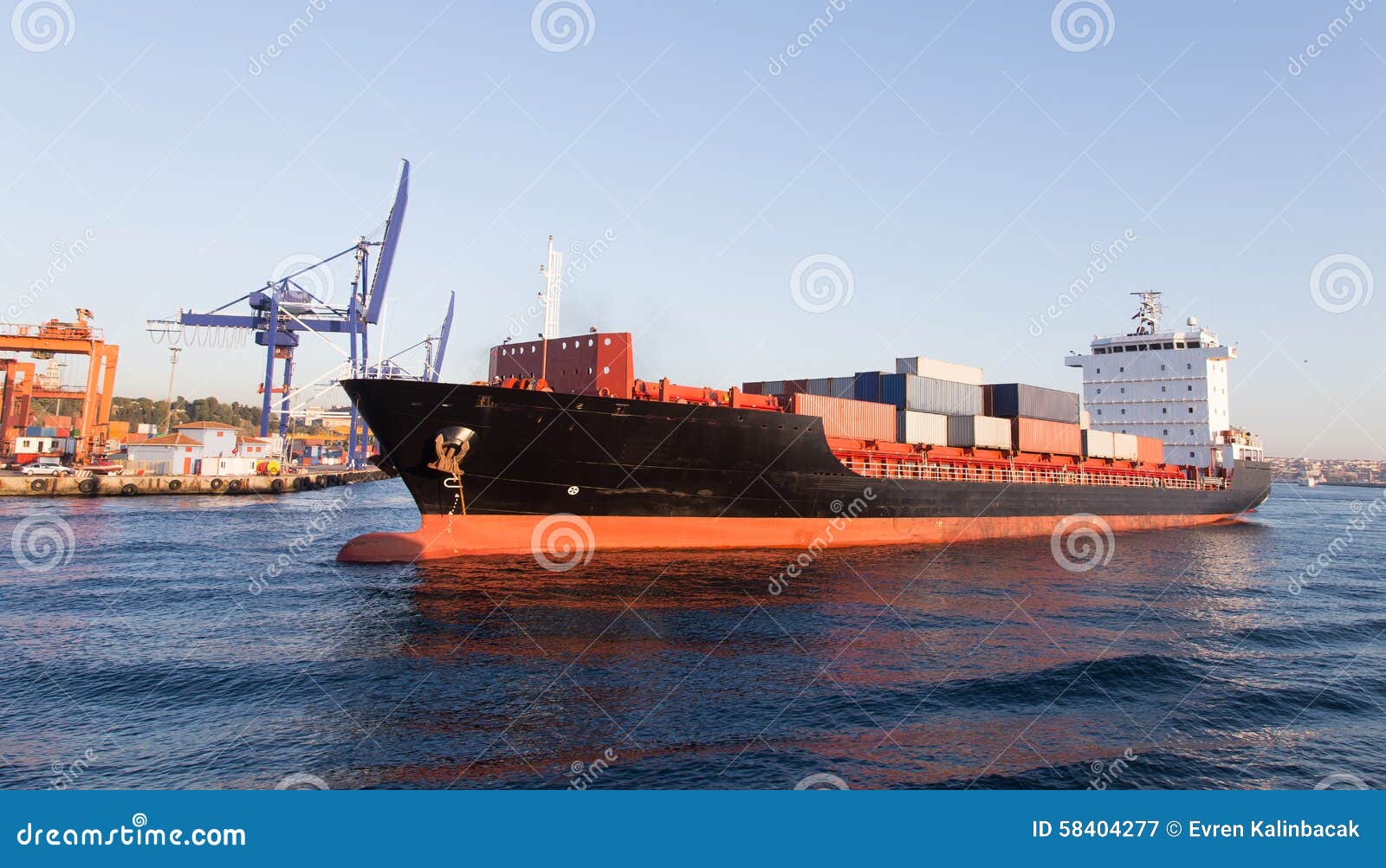 Container Ship stock image. Image of harbour, carrier - 58404277