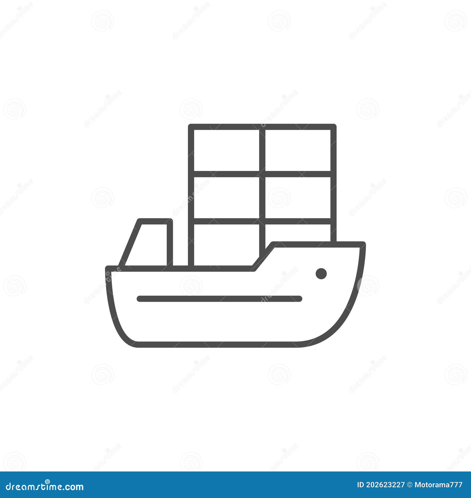 Container Ship Line Outline Icon Stock Vector - Illustration of ...