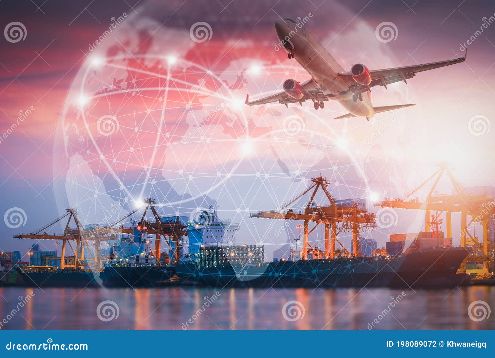 Container Ship Loading Import/Export Freight of Transportation Industry ...