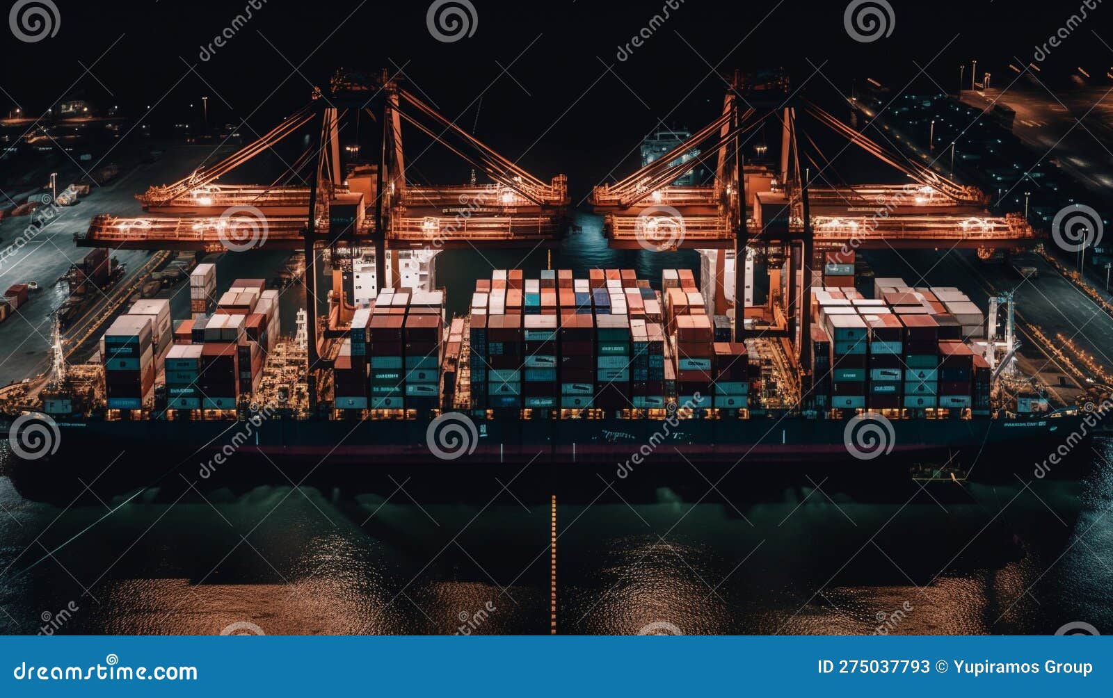 Container Ship Loading Steel at Rotterdam Shipyard Generated by AI ...