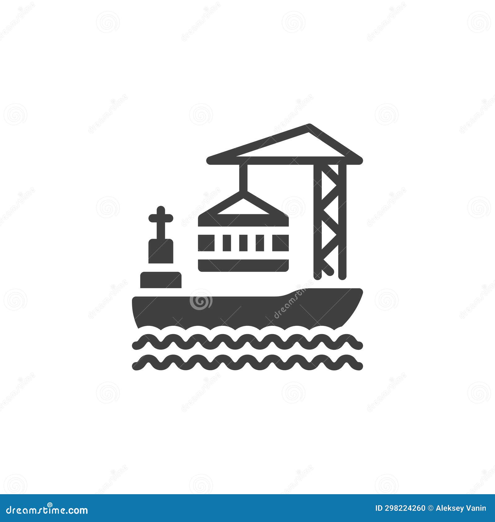 Container Ship Loading Vector Icon Stock Vector - Illustration of ...