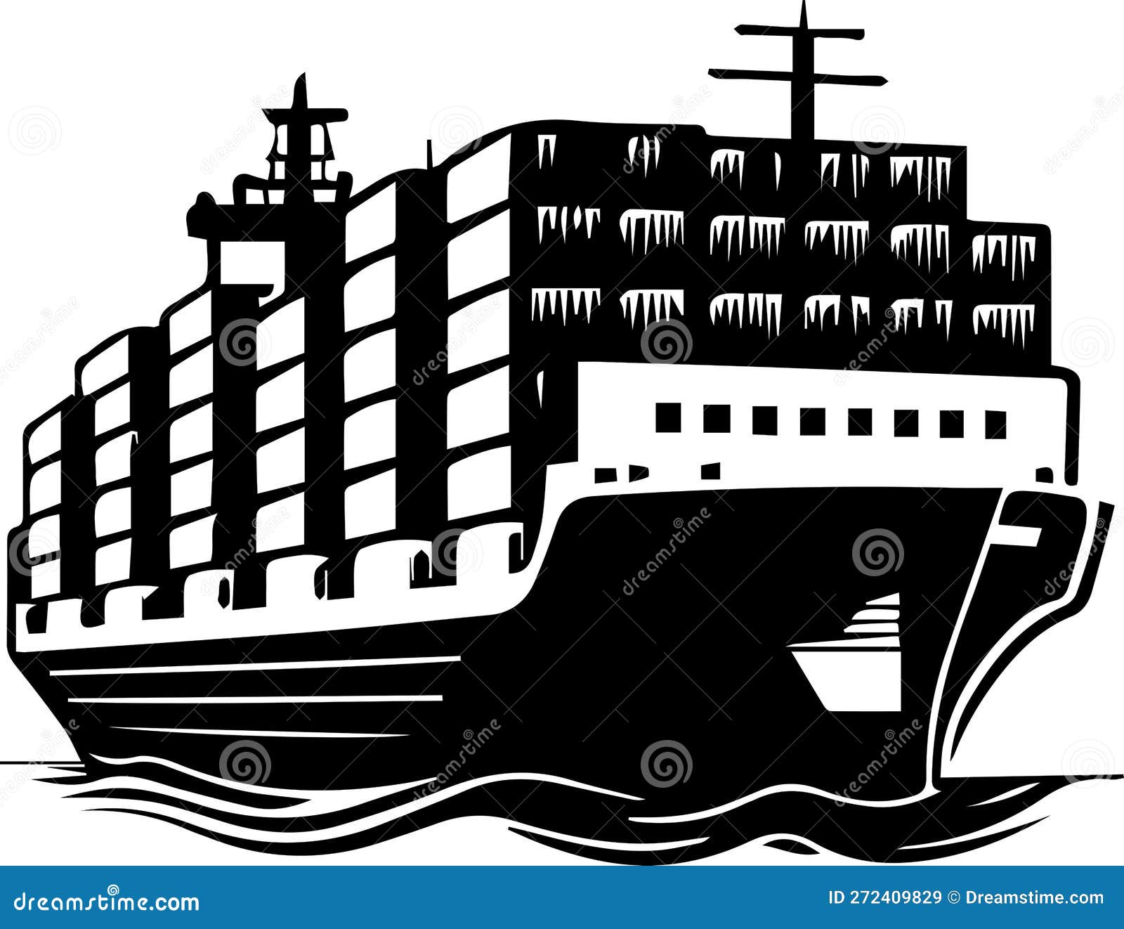 Container Ship Logo Monochrome Design Style Stock Illustration ...