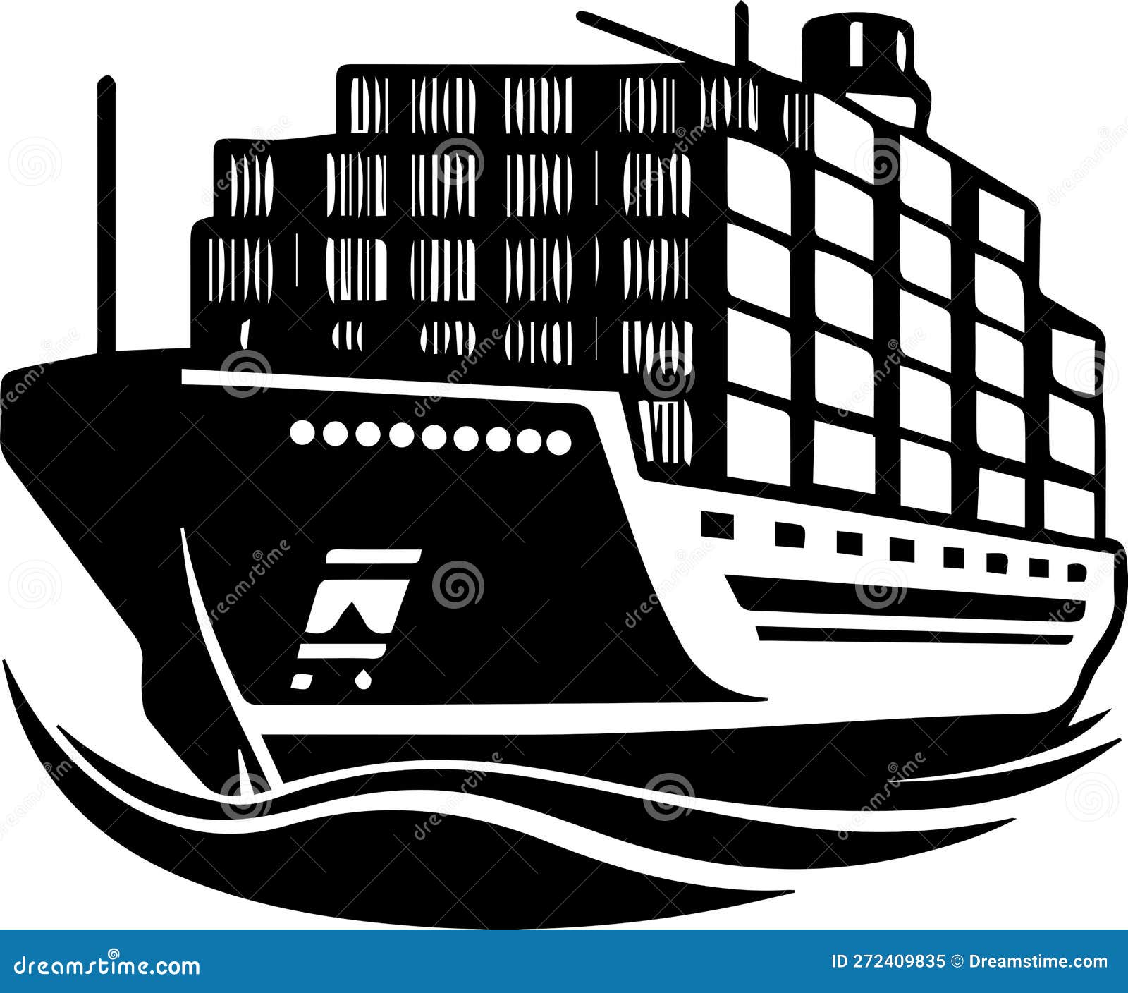 Container Ship Logo Monochrome Design Style Stock Illustration ...