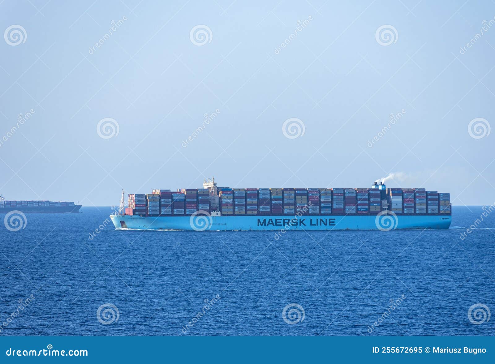 Container Ship " Manchester Maersk" Sailing through the Sea. Editorial ...