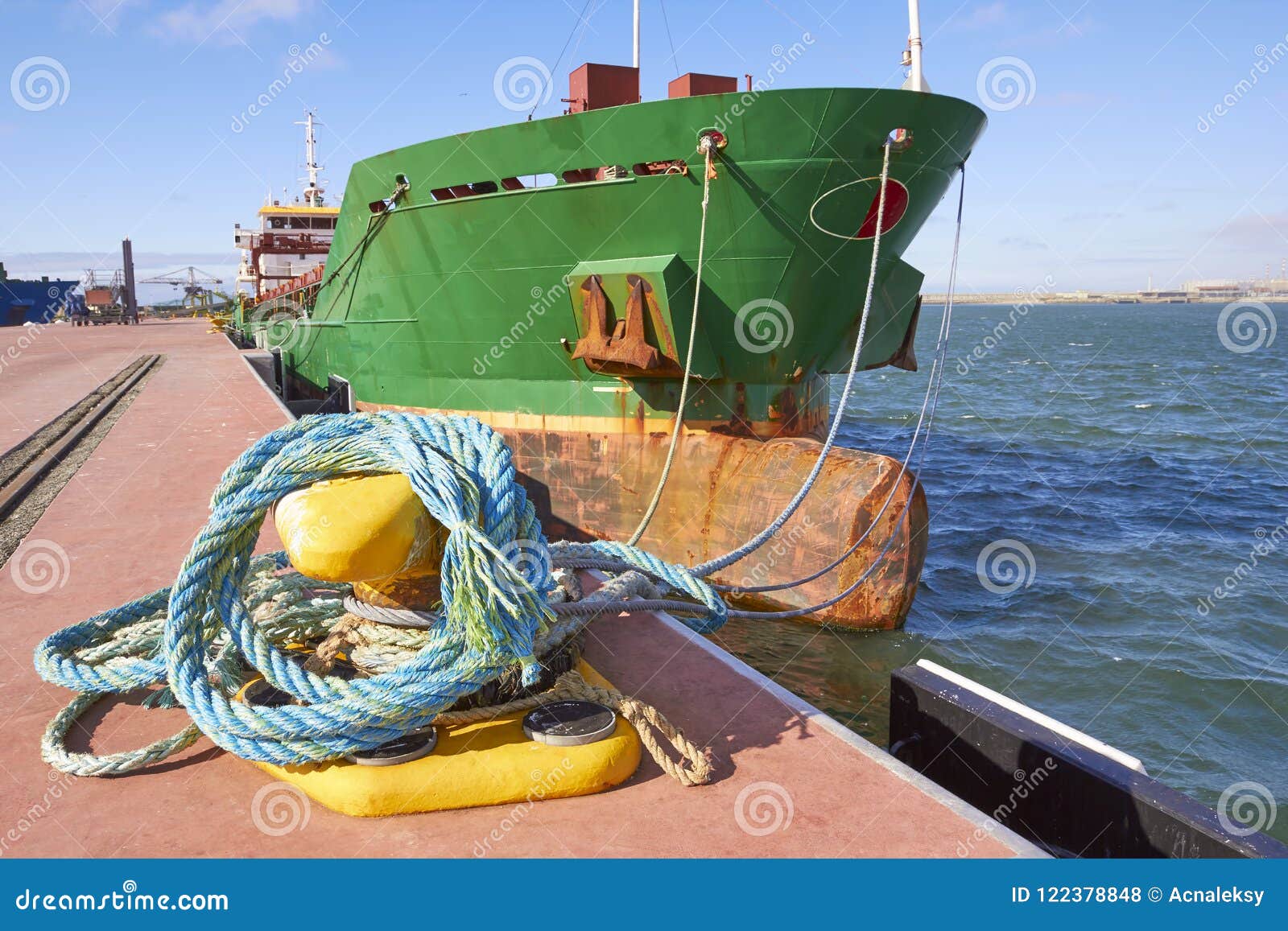Container Ship Moored in the Harbor Stock Photo - Image of export ...