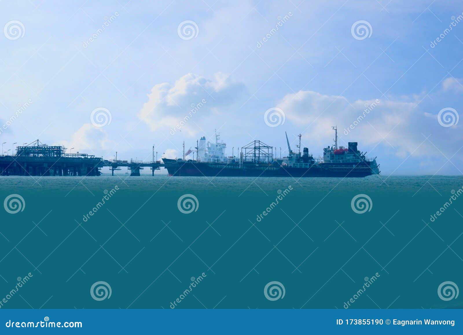 Container Ship for Morning Import and Export Stock Photo - Image of ...