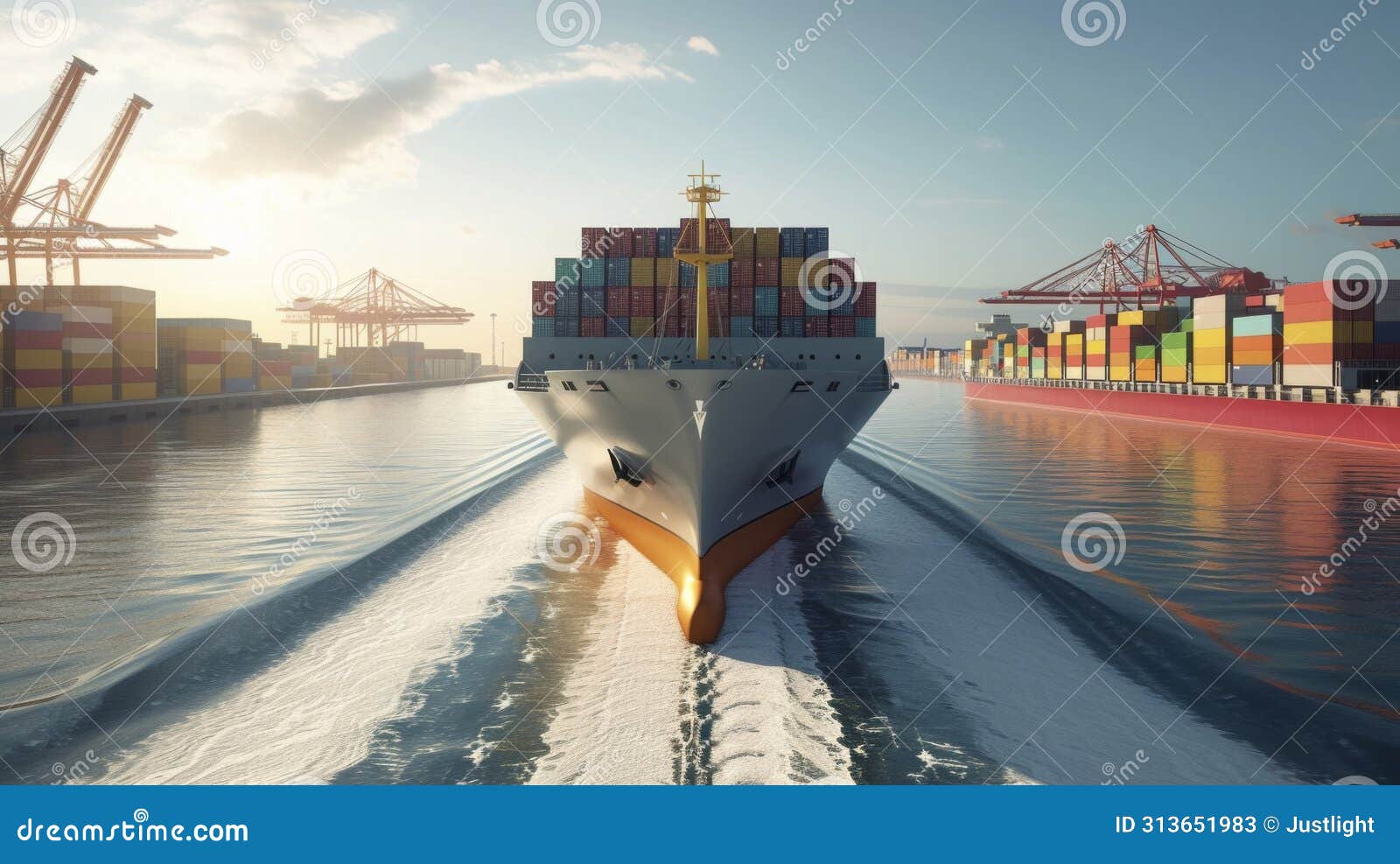 A Container Ship Navigating through a Busy Port while Adhering To ...