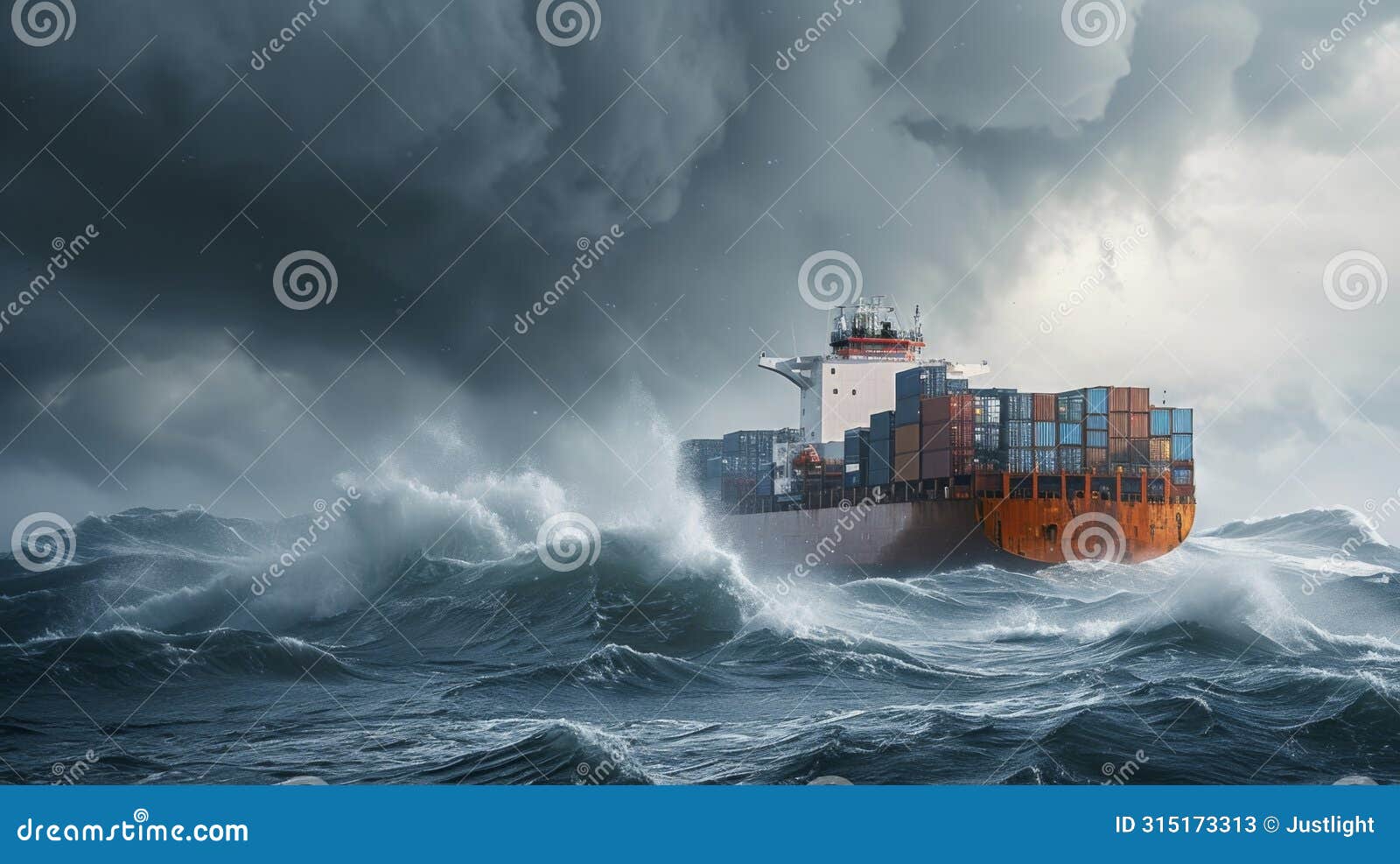 A Container Ship Navigating Rough Seas while Still Accurately Providing ...