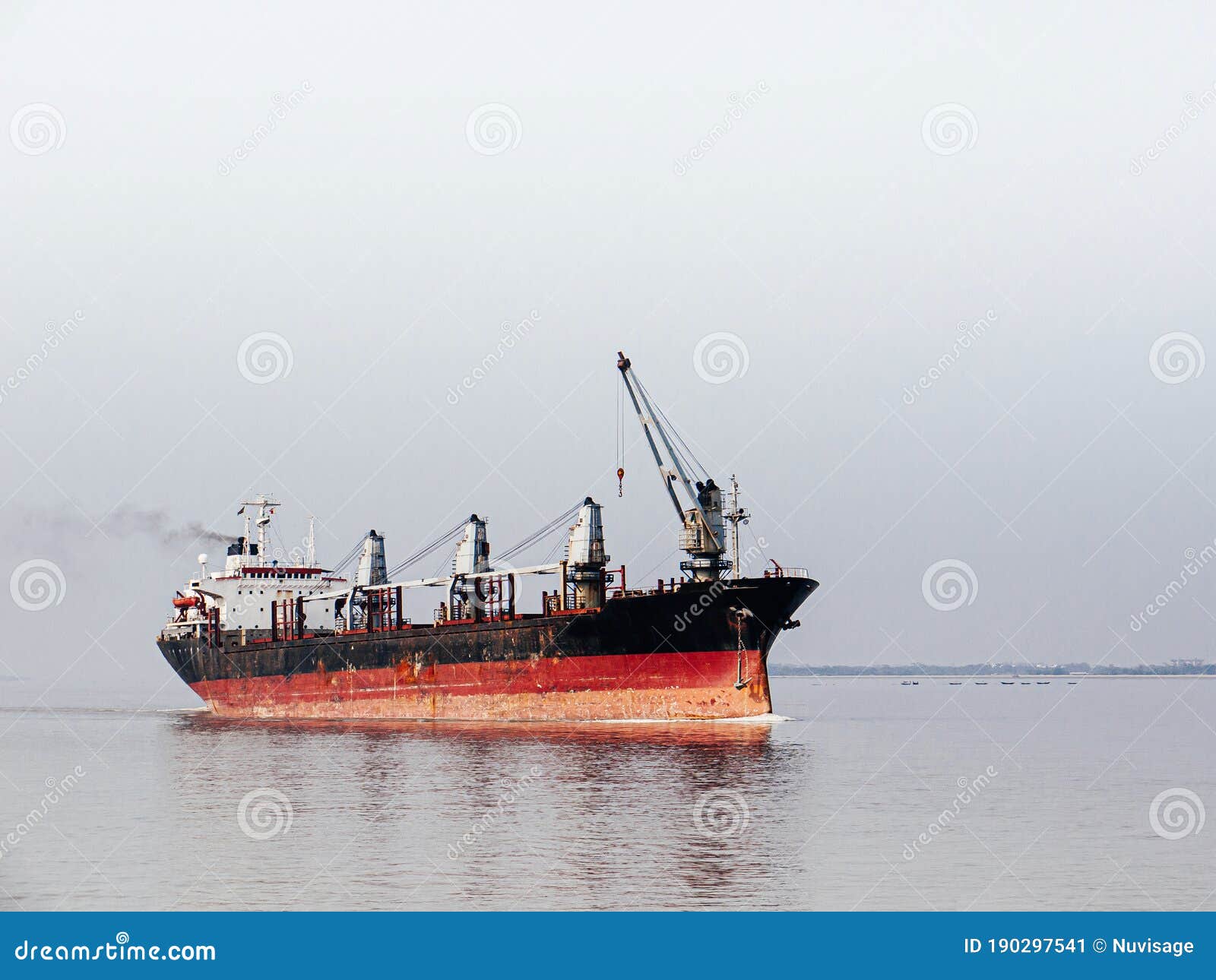 Container Ship, Old Freighter Ocean Ship in Import Export Logistic ...