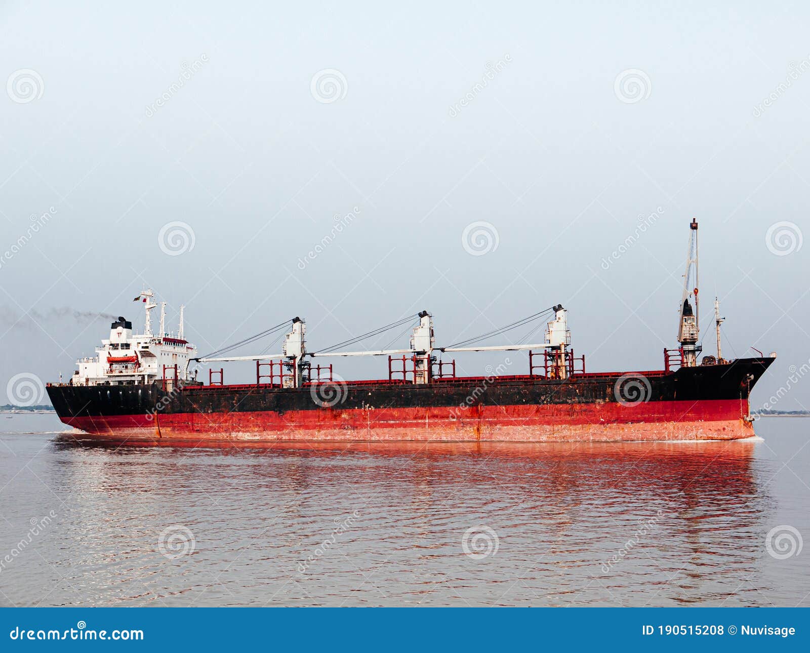 Container Ship, Old Freighter Ocean Ship in Import Export Logistic ...