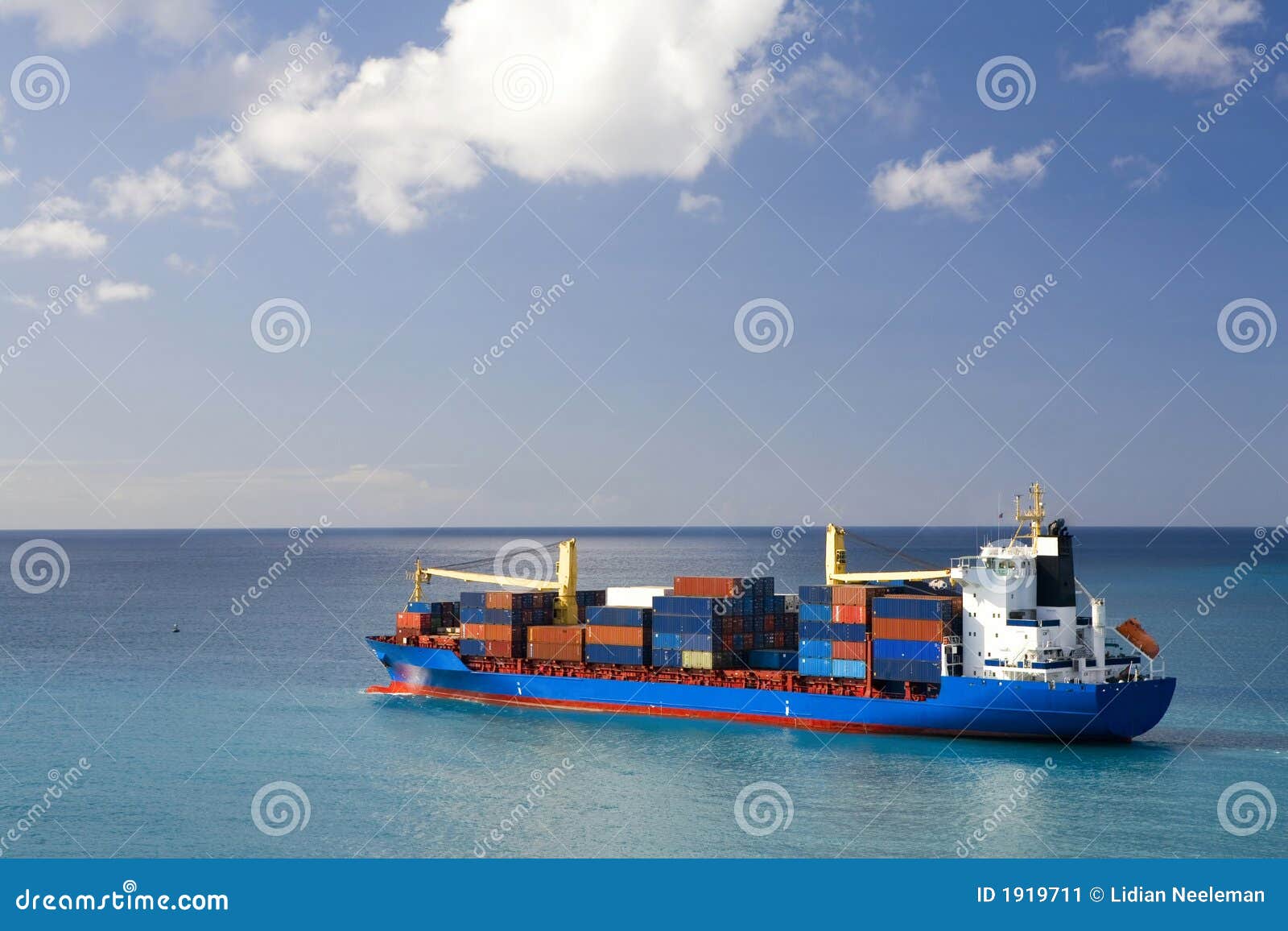 Container ship at open sea stock image. Image of harbor - 1919711