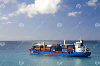 Container ship at open sea stock image. Image of harbor - 1919711
