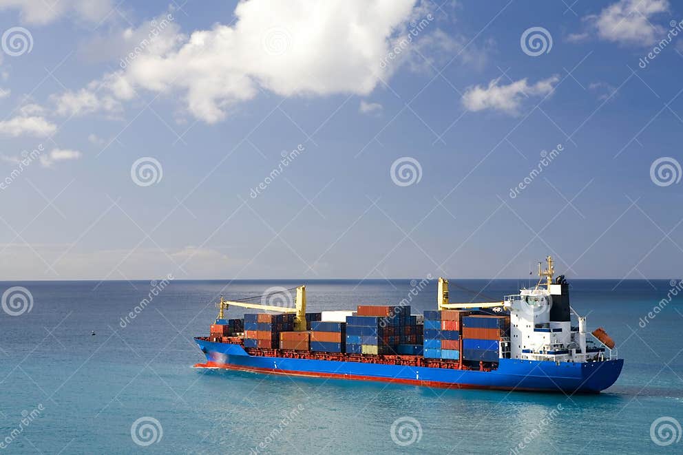 Container ship at open sea stock image. Image of harbor - 1919711