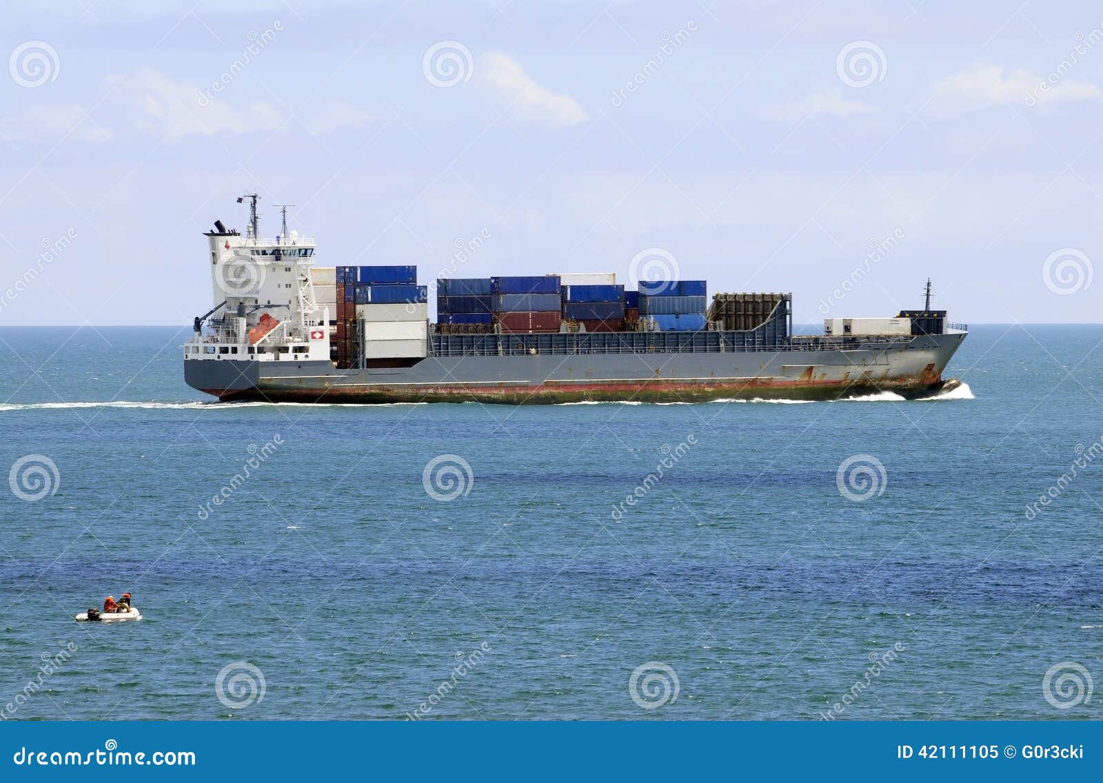 Loaded Container Ship, Blue Water, World Economy Stock Image - Image of ...