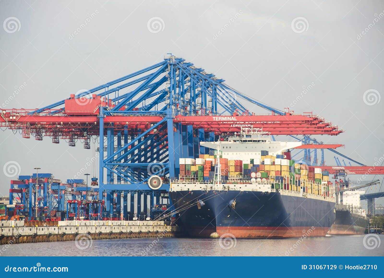 Container ship loaded stock image. Image of water, harbor - 31067129