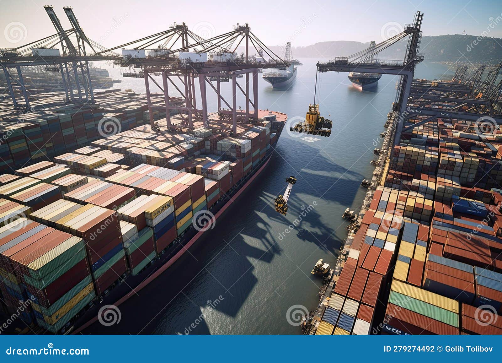 A Container Ship At The Port Of Los Angeles. Generative Ai Royalty-Free ... A Container Ship At The Port Of Los Angeles. Generative Ai Royalty-Free ...