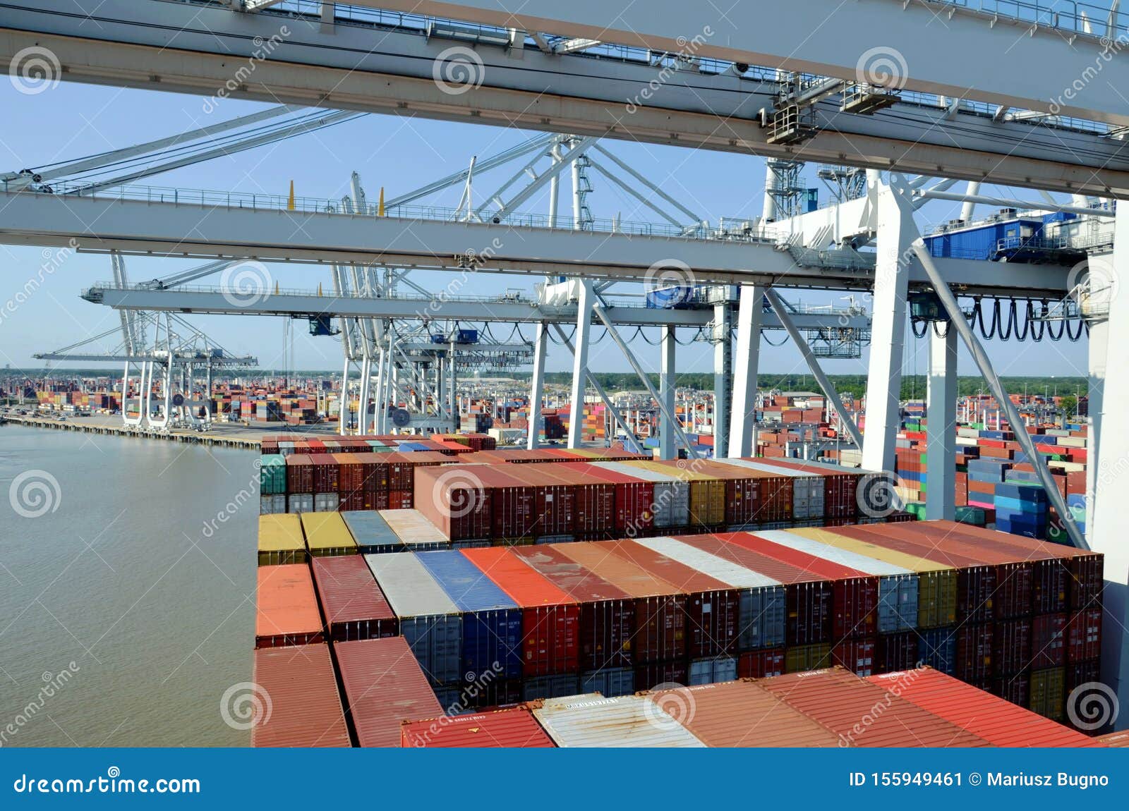 Container Ship In The Port Of Savannah Georgia Editorial Photo Image