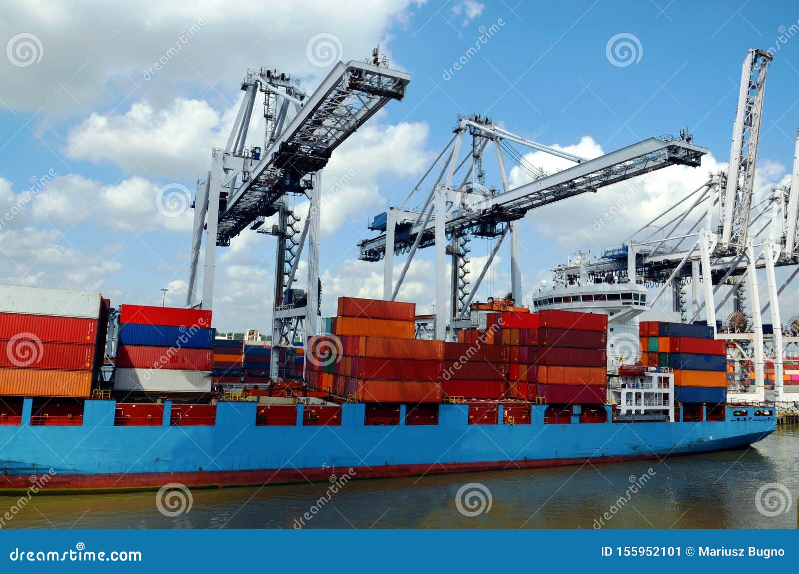 Container Ship in the Port of Savannah, Georgia Stock Image - Image of ...