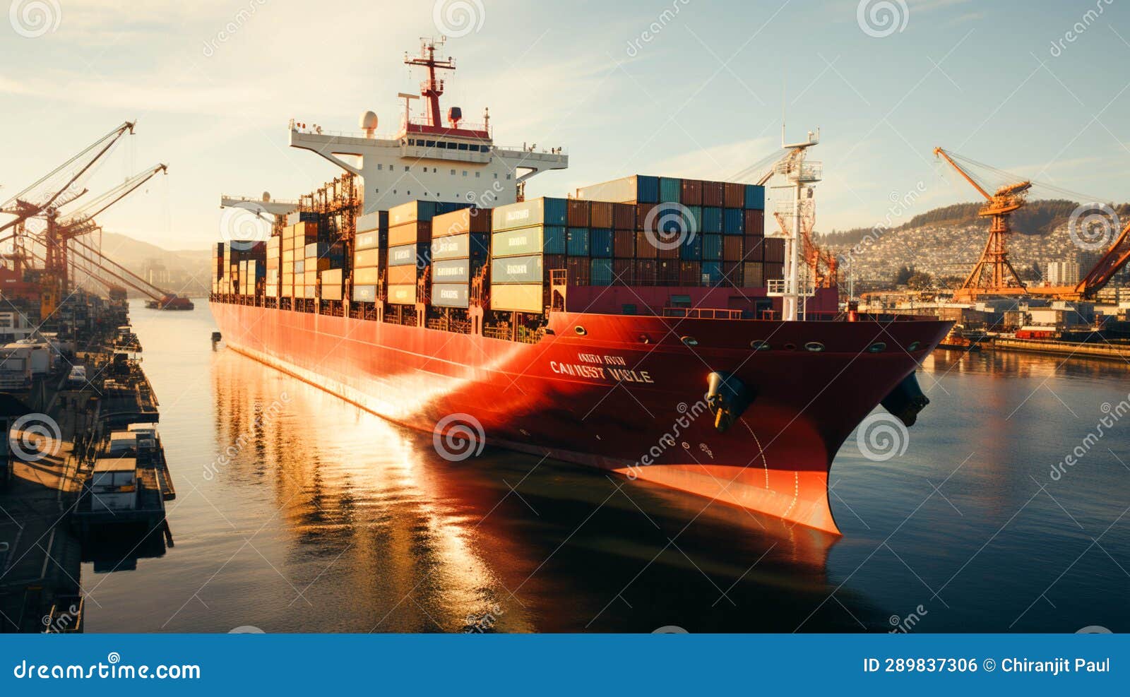 A Container Ship in Port Very Closeup View Stock Photo - Image of ...
