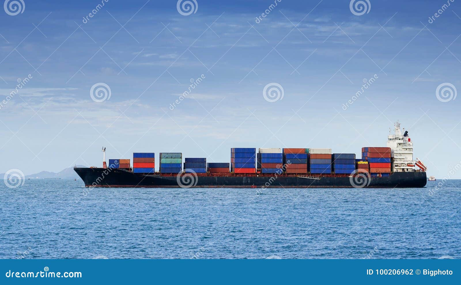 Container Ship Sailing in the Morning. Stock Photo - Image of cellular ...