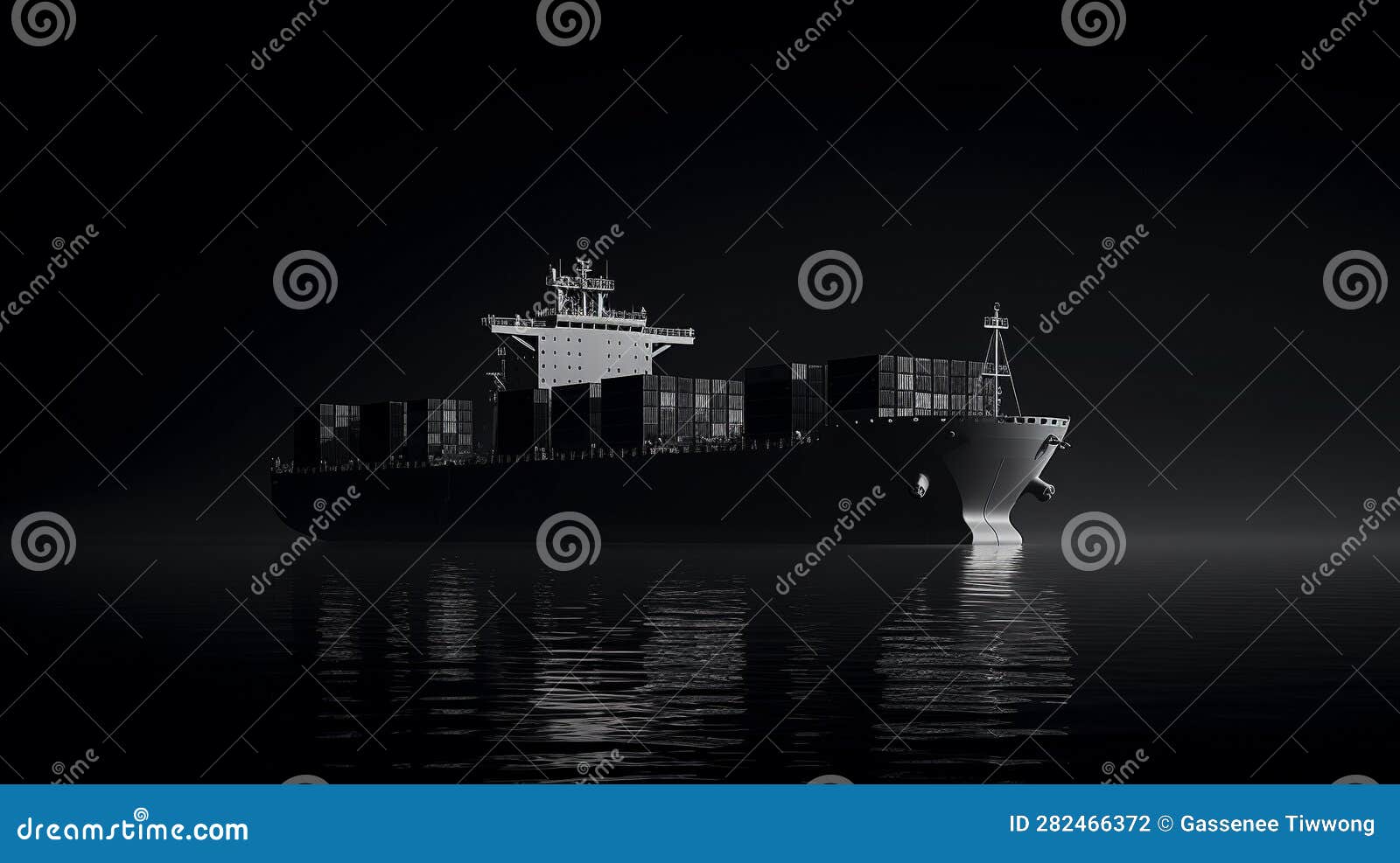Container Ship Sails on Open Water Fully Loaded with Containers and ...