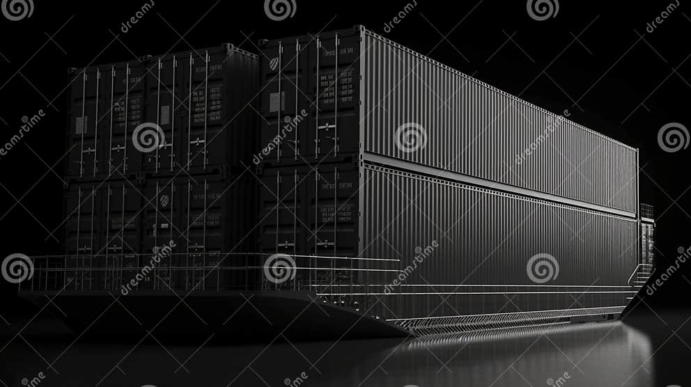 Container Ship Sails on Open Water Fully Loaded with Containers and ...