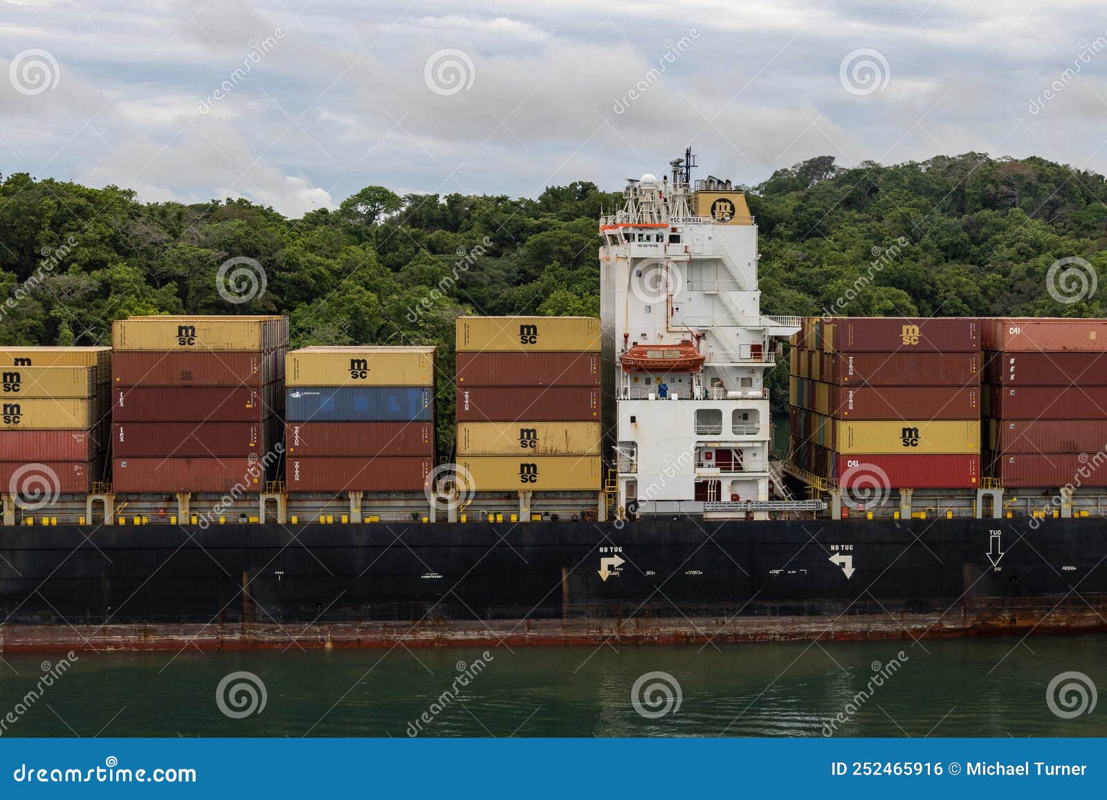 Container Ship in the Panama Canal Editorial Photo - Image of container ...
