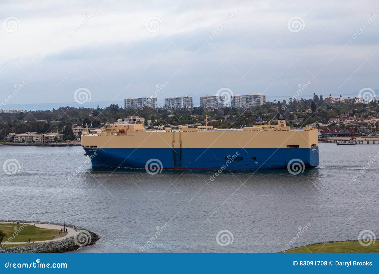 Container Ship in San Diego Harbor Editorial Stock Photo - Image of ...