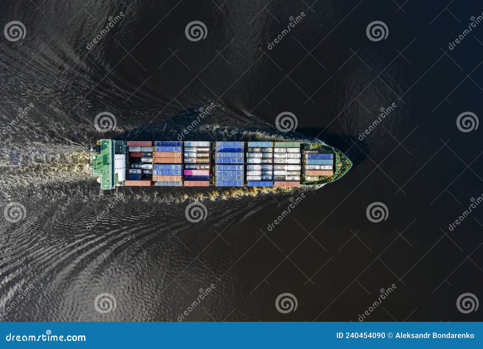 Container Ship with Sea Containers in Sea Stock Photo - Image of water ...