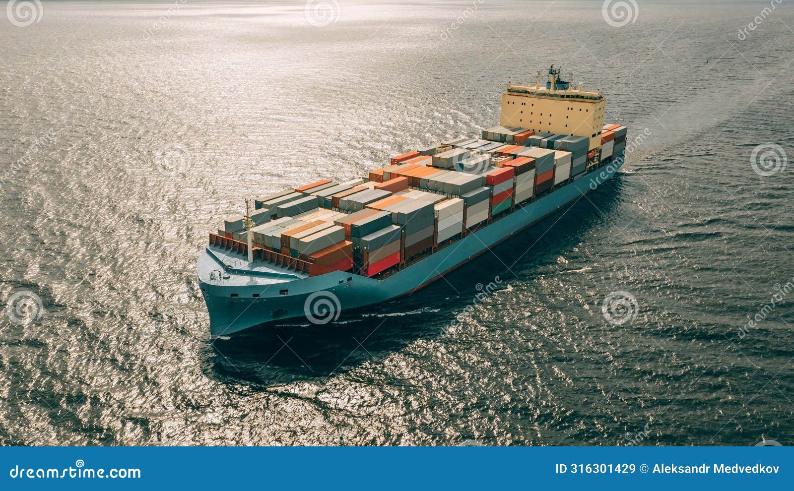 Container ship in the sea stock image. Image of logistics - 316301429