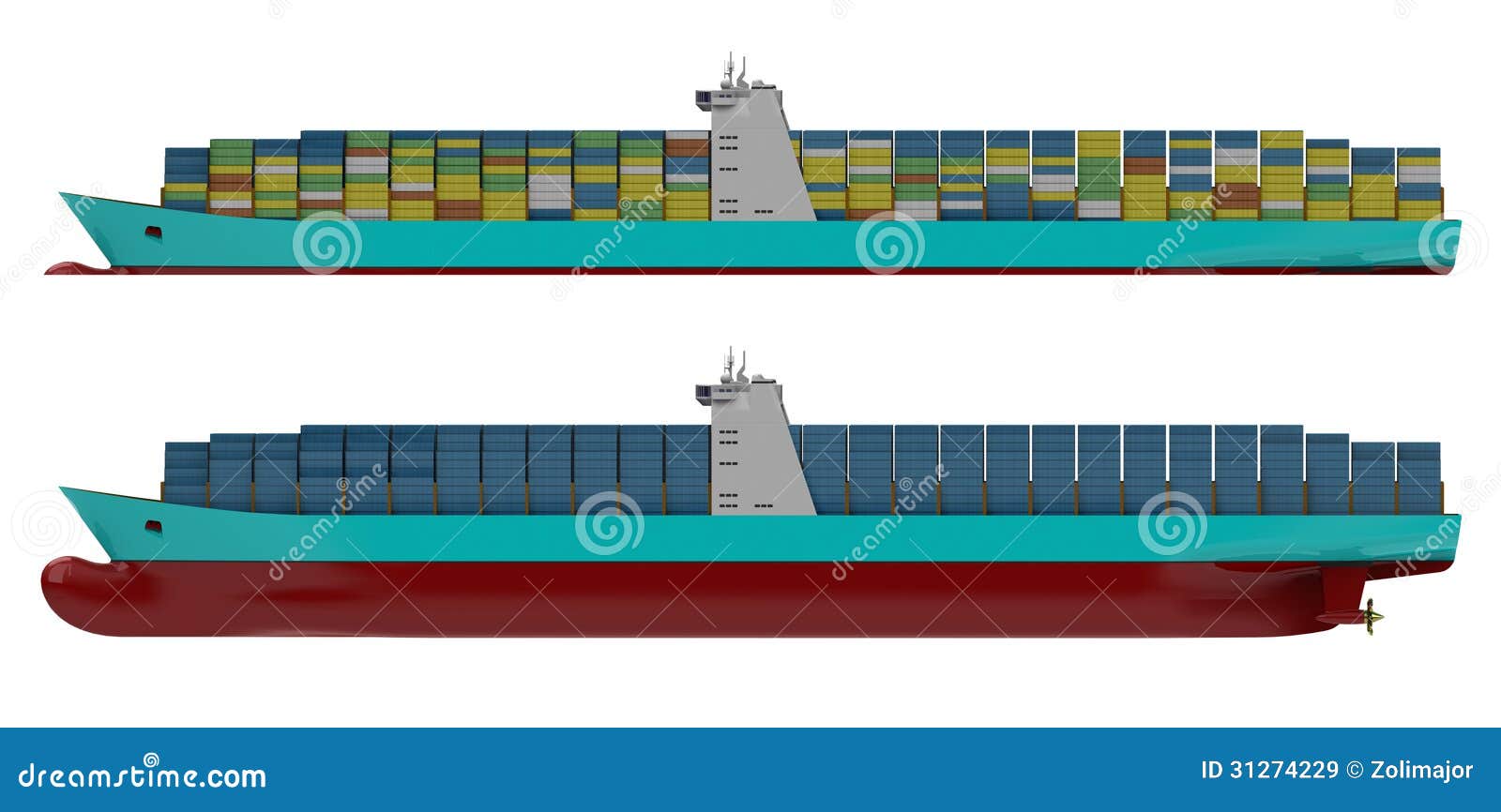 Cargo Ship Side View