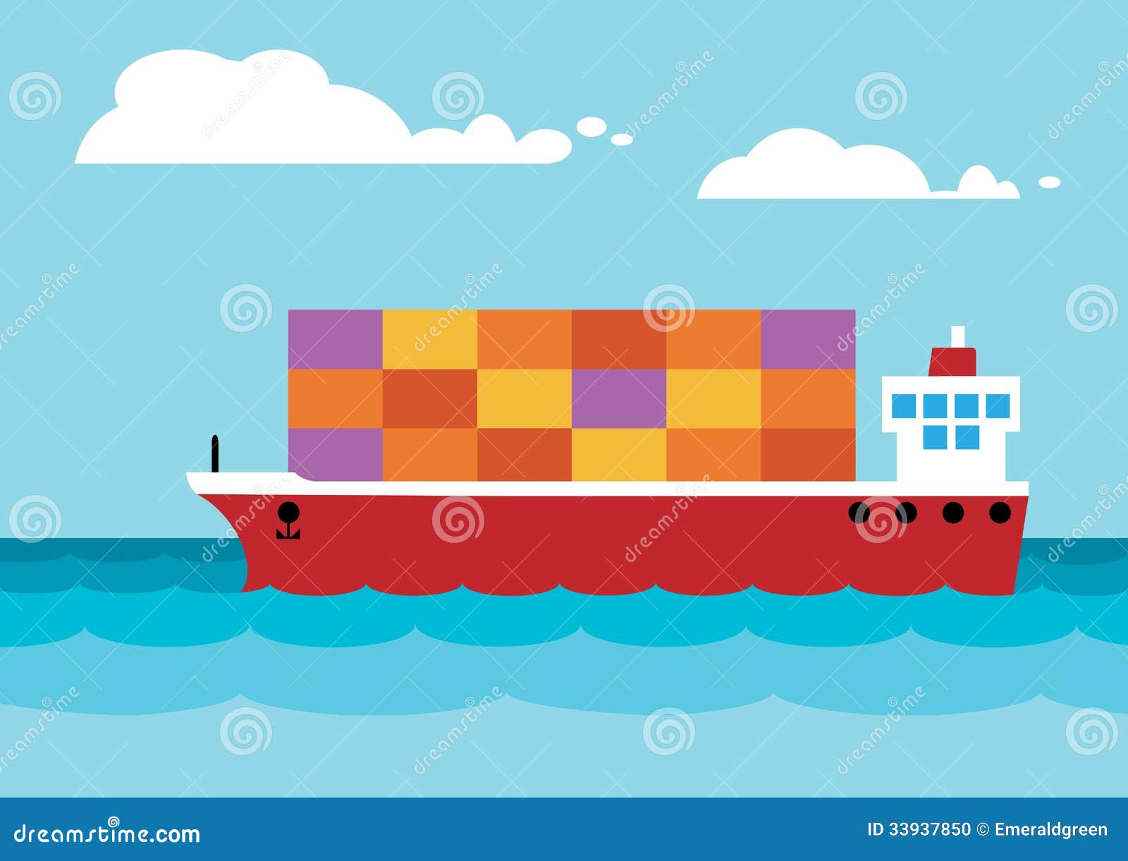 Container Ship stock illustration. Illustration of market - 33937850