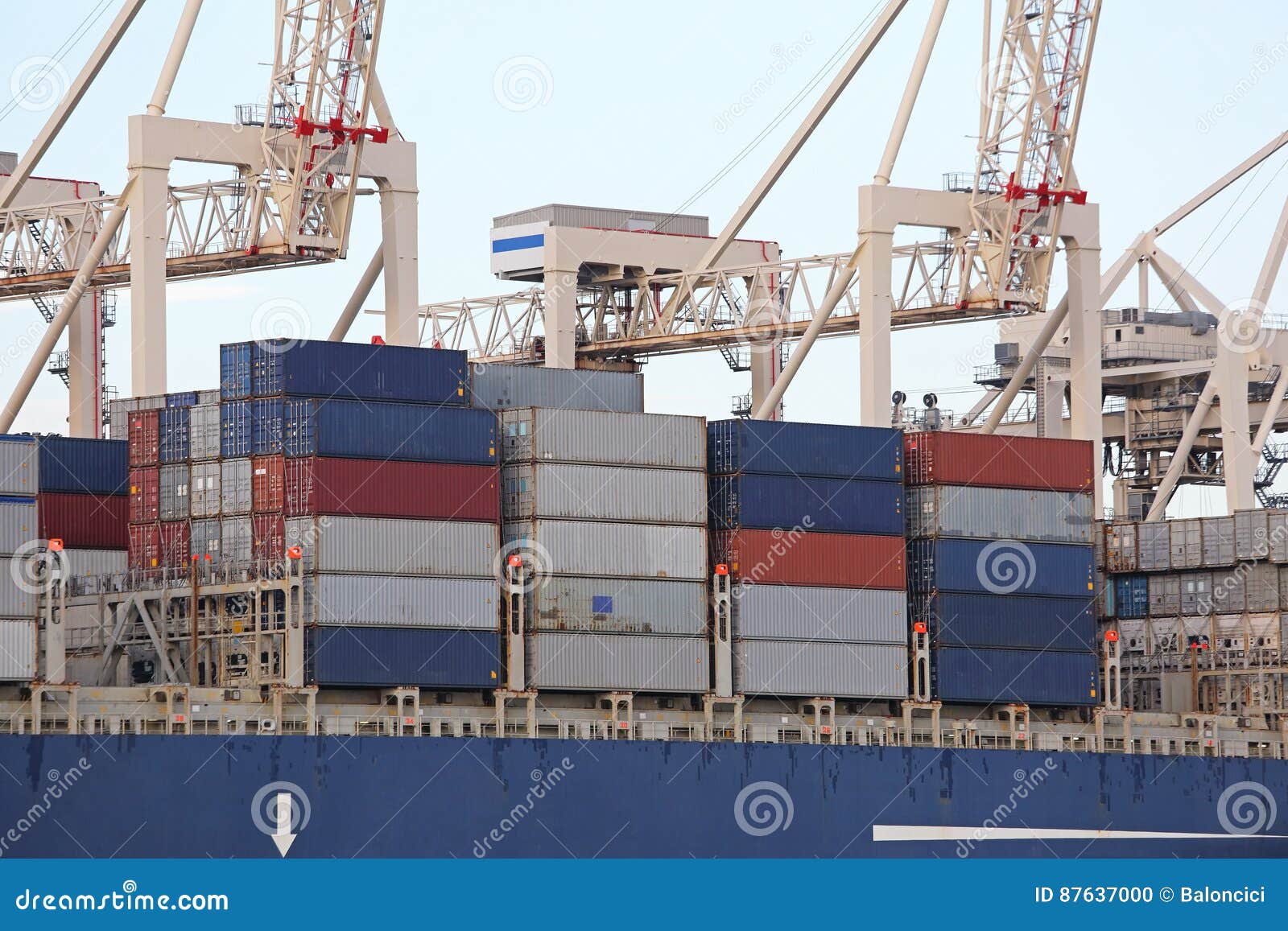 Container Ship stock photo. Image of shipment, gantry - 87637000