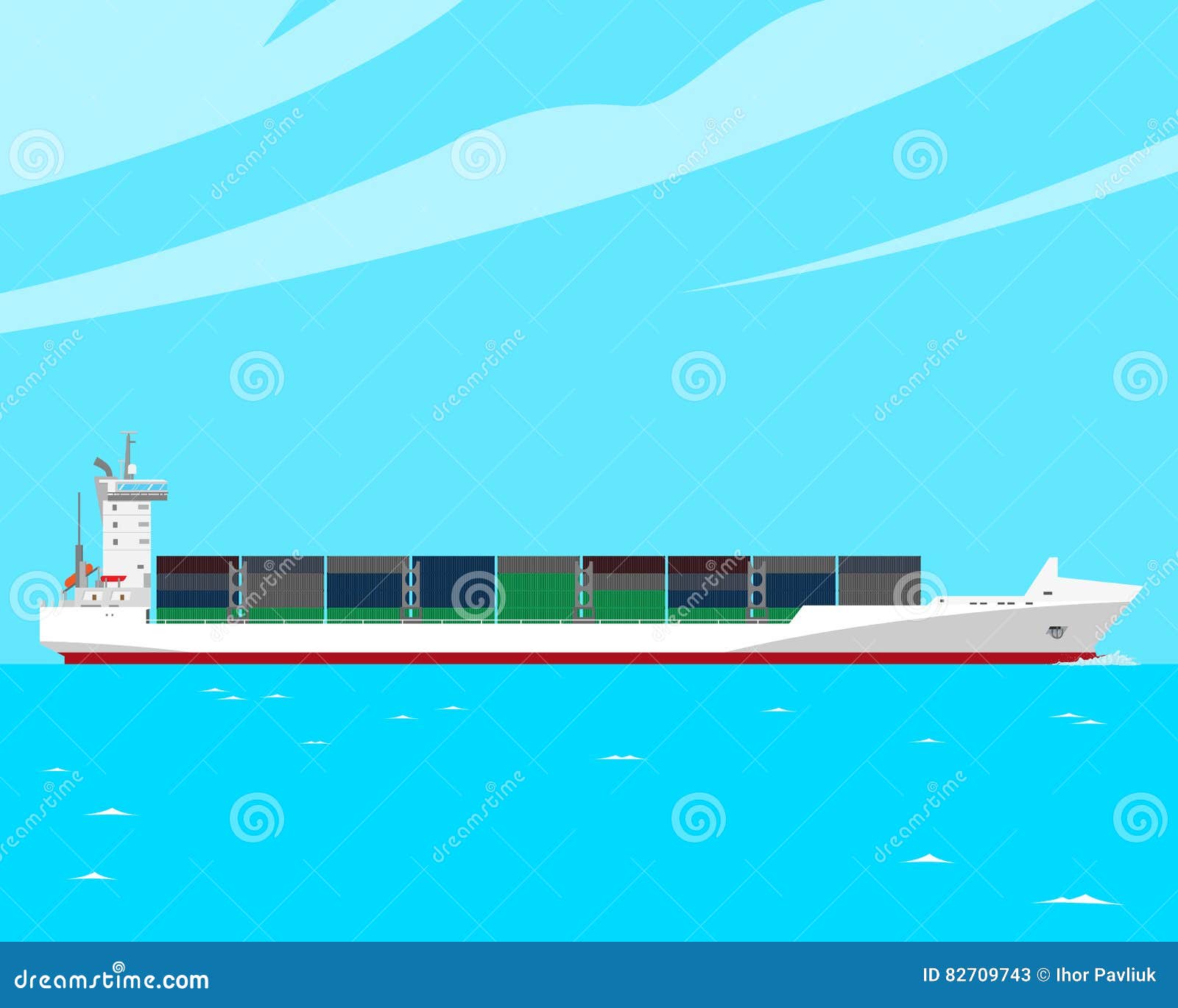 Container ship stock vector. Illustration of composition - 82709743