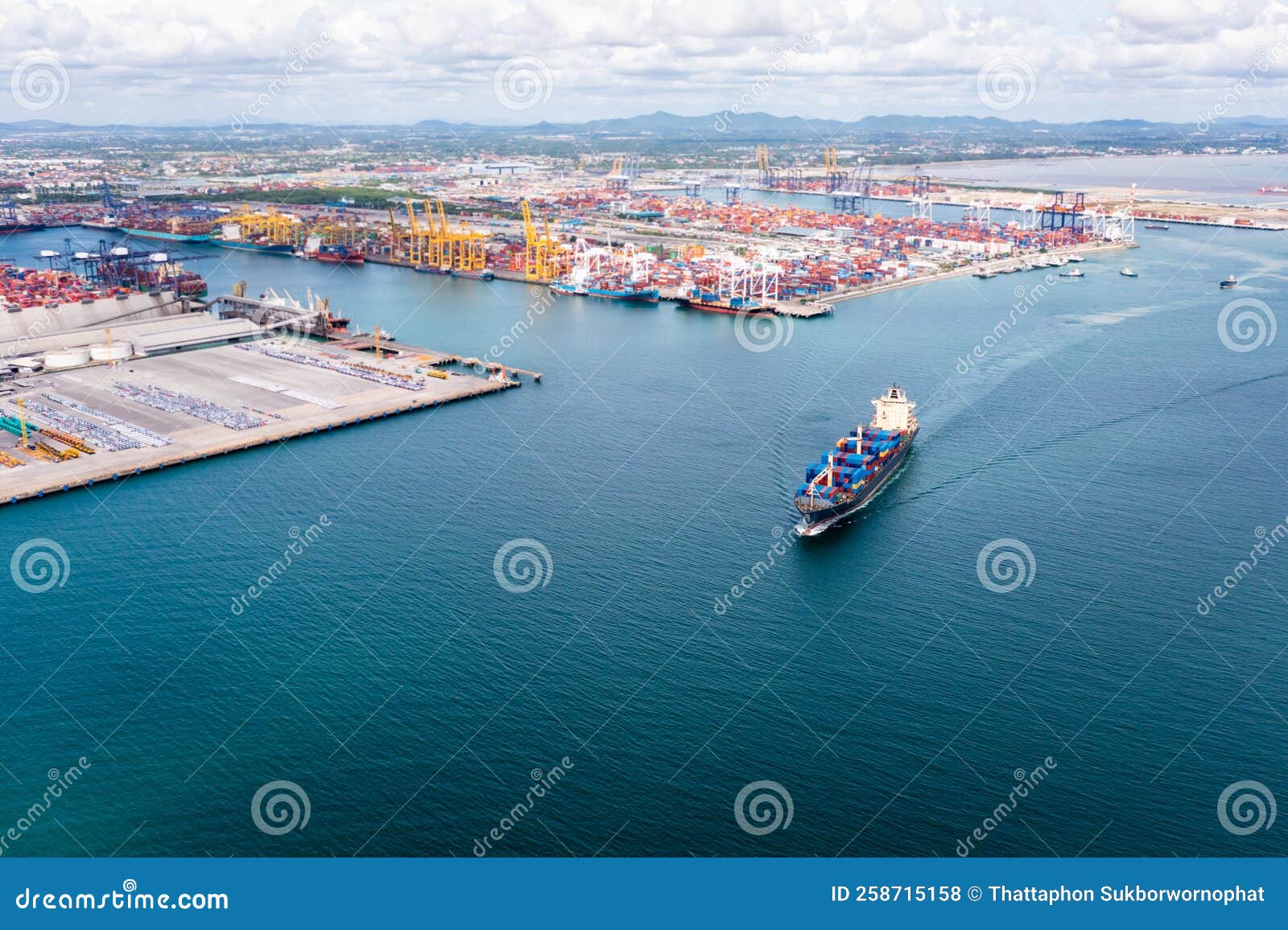 Container Ship Transporting Cargo Logistic Import Export Goods ...