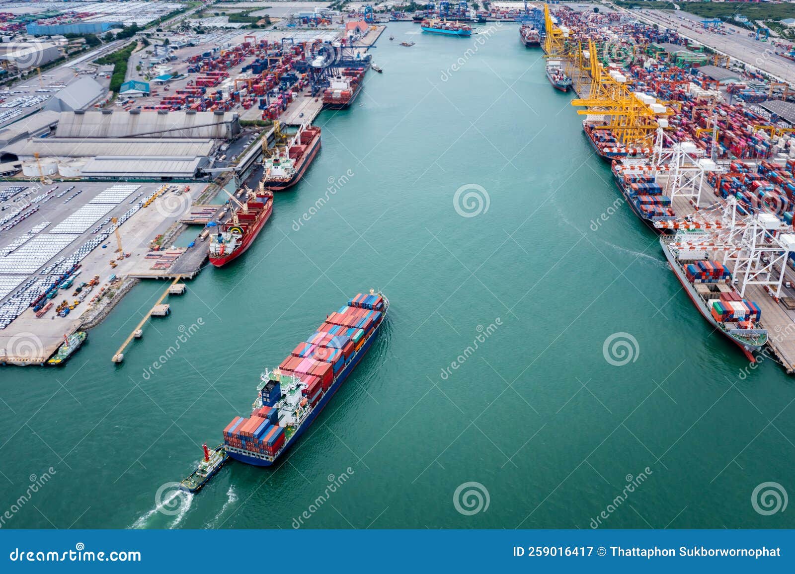 Container Ship Transporting Cargo Logistic Import Export Goods ...