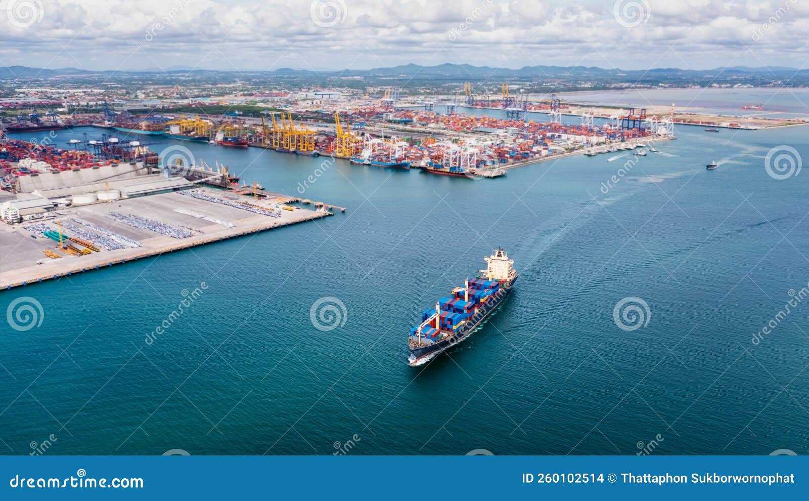 Container Ship Transporting Cargo Logistic Import Export Goods ...