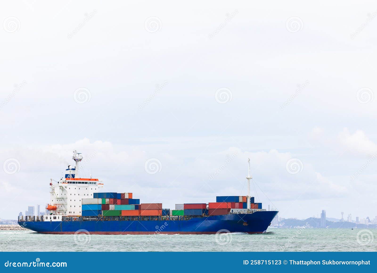 Container Ship Transporting Cargo Logistic To Import Export Goods ...