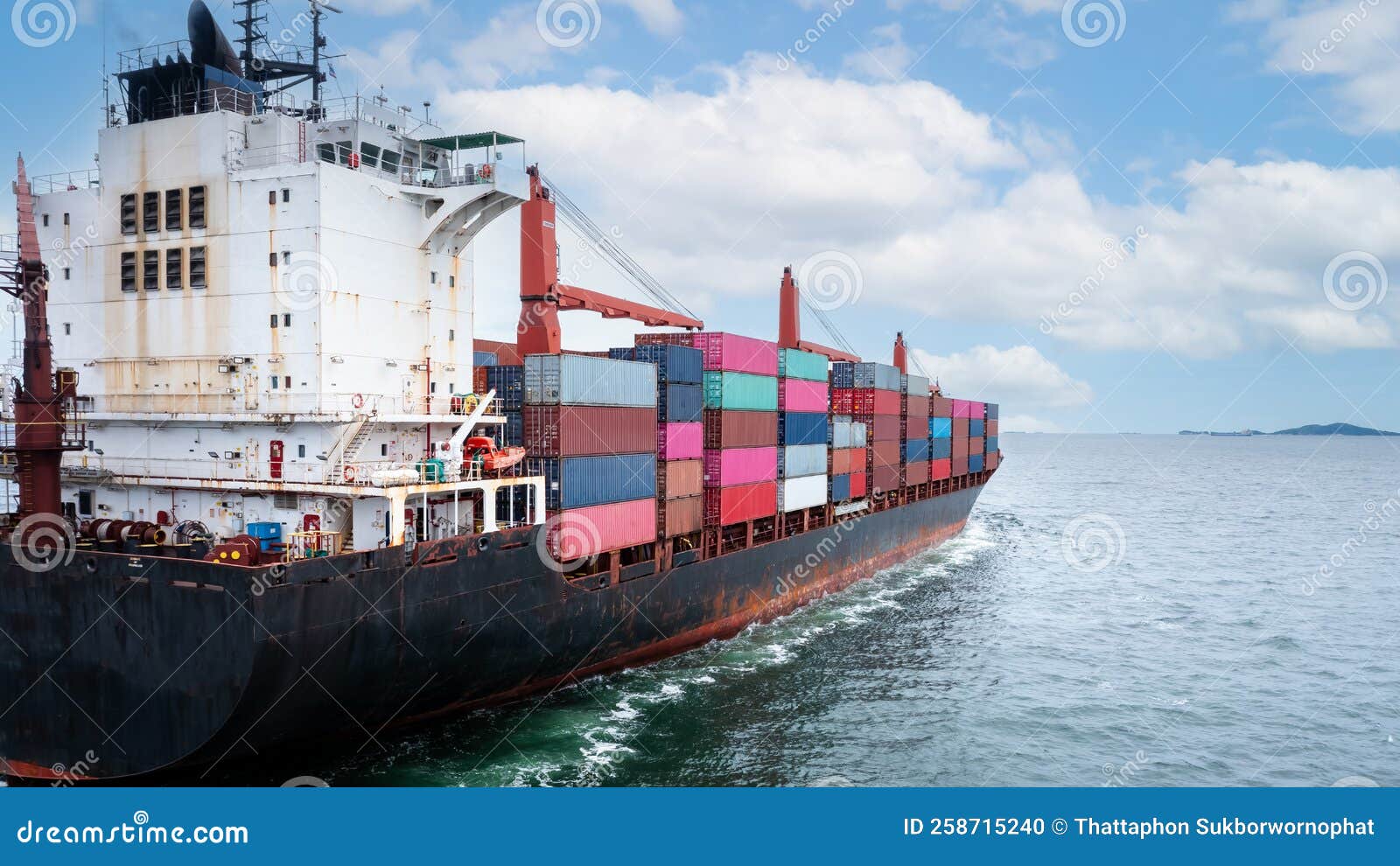 Container Ship Transporting Cargo Logistic To Import Export Goods ...