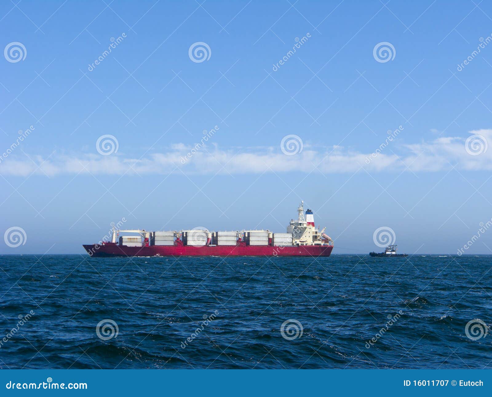 Container Ship and Tug Boat Stock Image - Image of full, industry: 16011707
