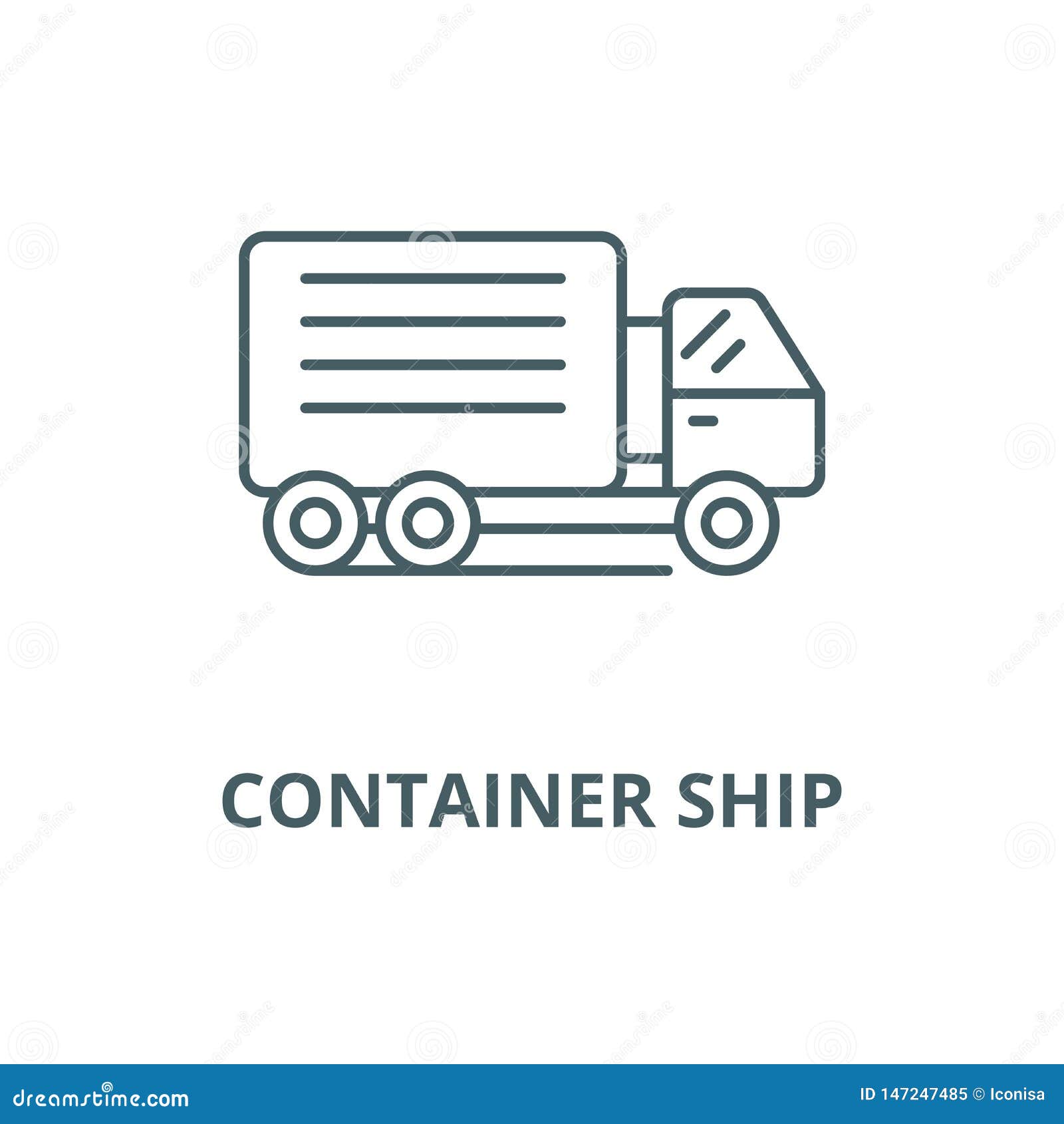 Container Ship Vector Line Icon, Linear Concept, Outline Sign, Symbol ...