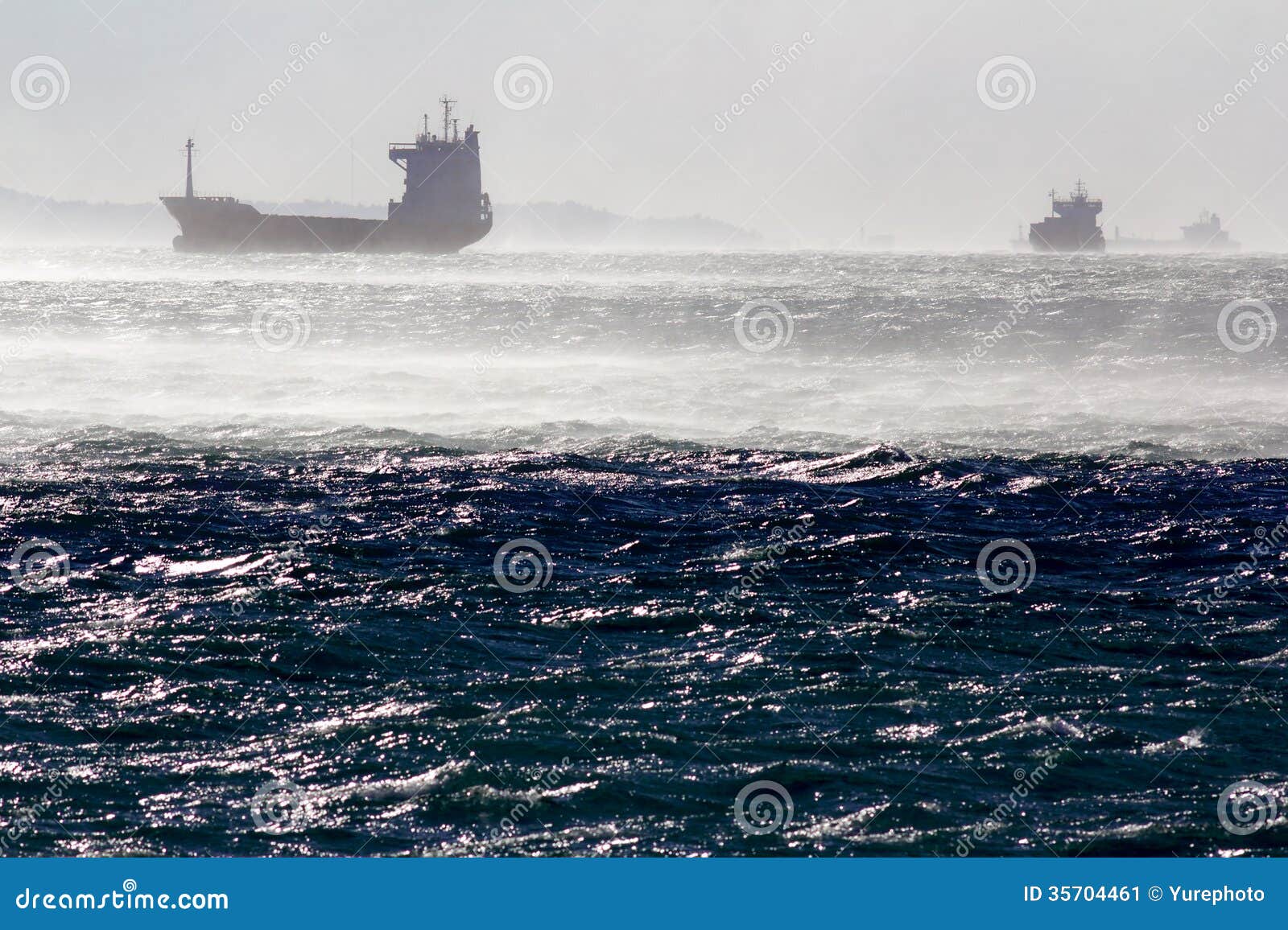 Container Ship in the Windstorm Stock Image - Image of italy, waves ...