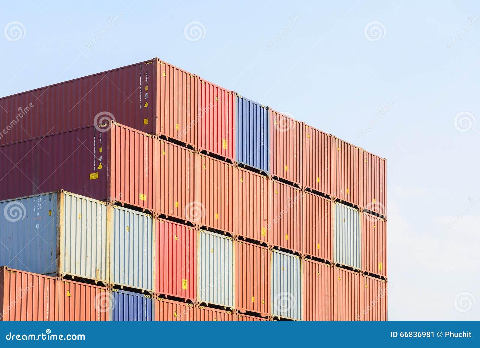 Container in the ship yard editorial photo. Image of stacking - 66836981