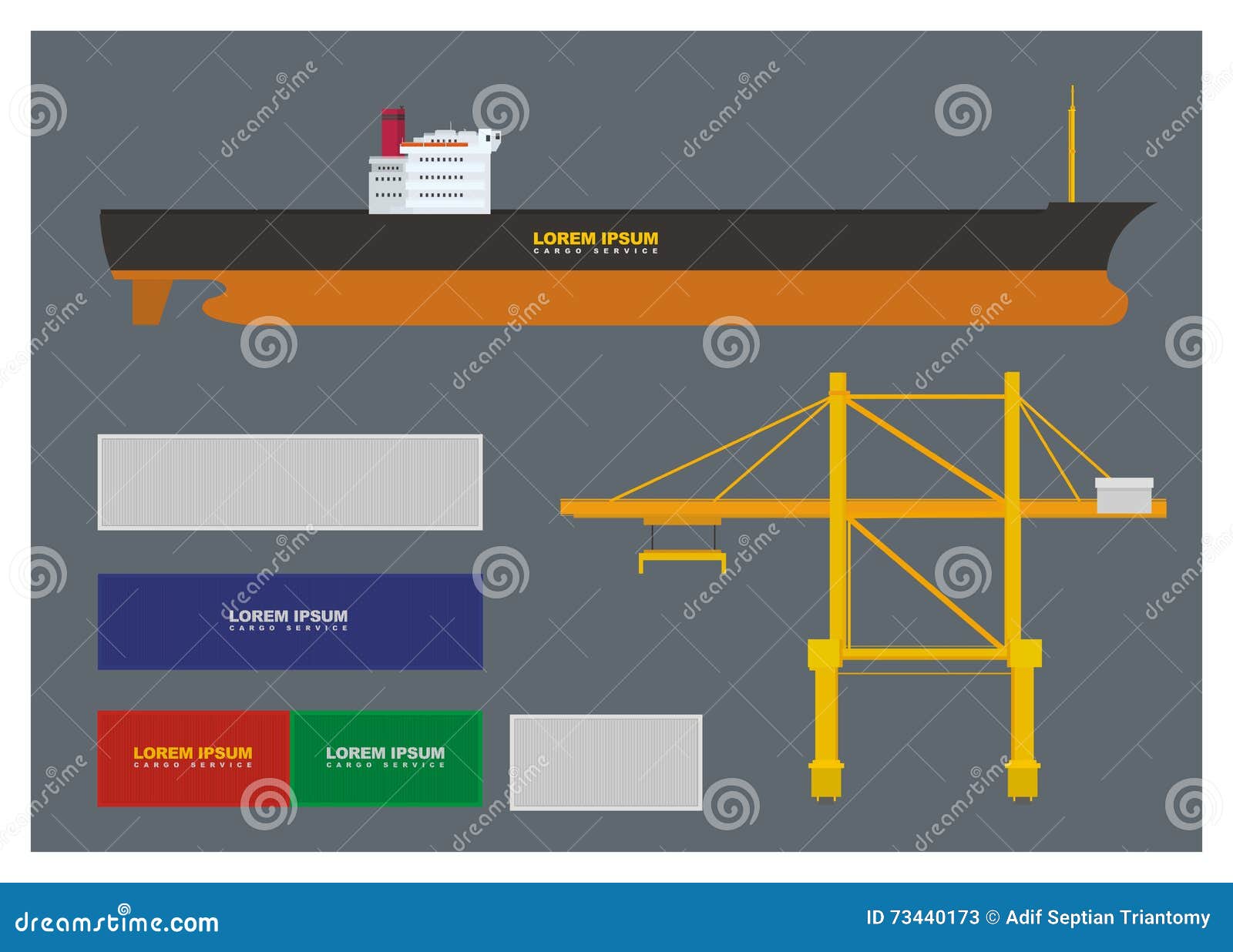 Container Shipping Simple Illustration Stock Vector - Illustration of ...