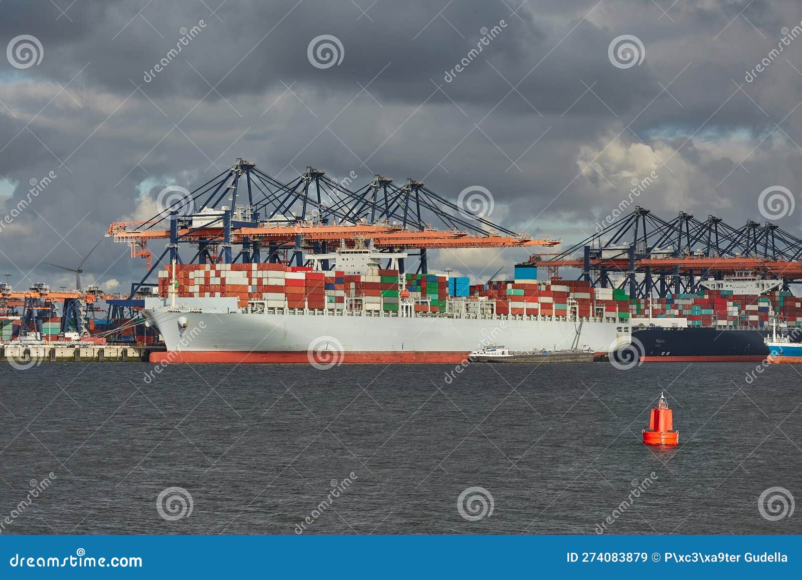 Rotterdam Cargo Terminal,one Of The Busiest Ports In The World, Stock ...