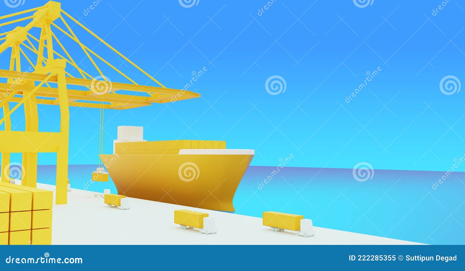 Container Terminals In Port And Container Shipping,large Cargo Port ...