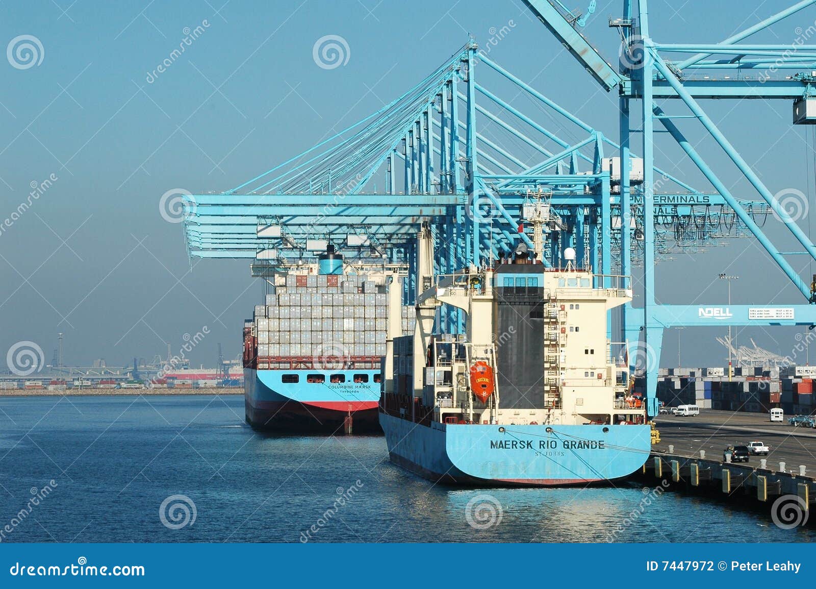 Container Ships Being Unloaded at the Dock Editorial Photography ...