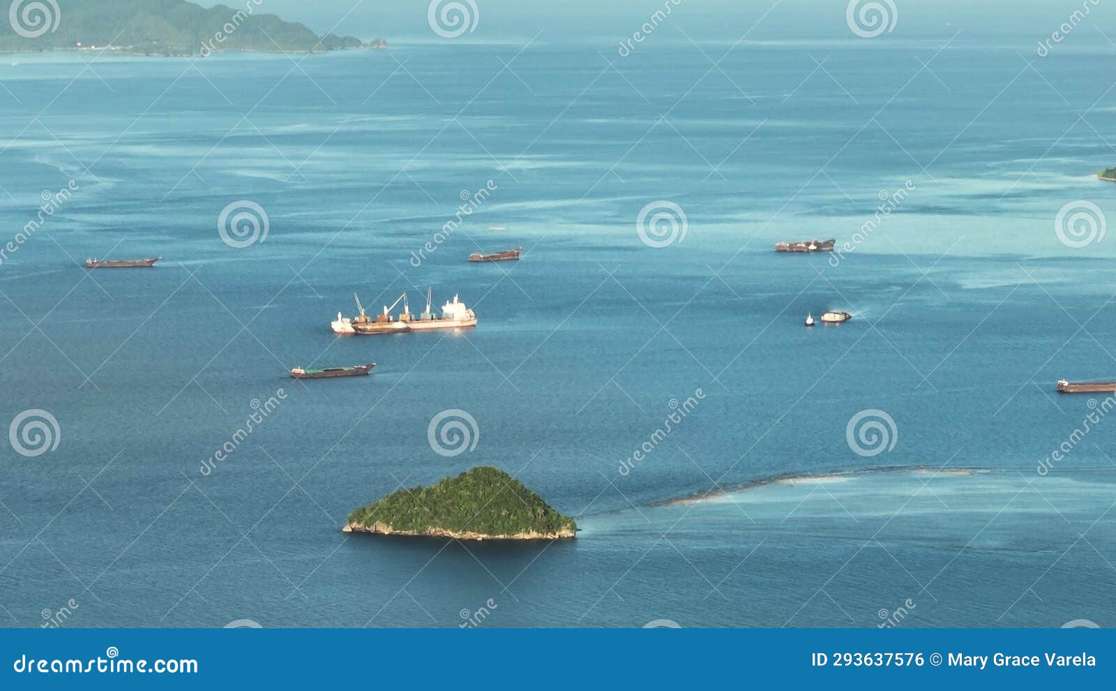 Cargo Ship Over the Blue Sea in the Philippines. Stock Footage - Video ...