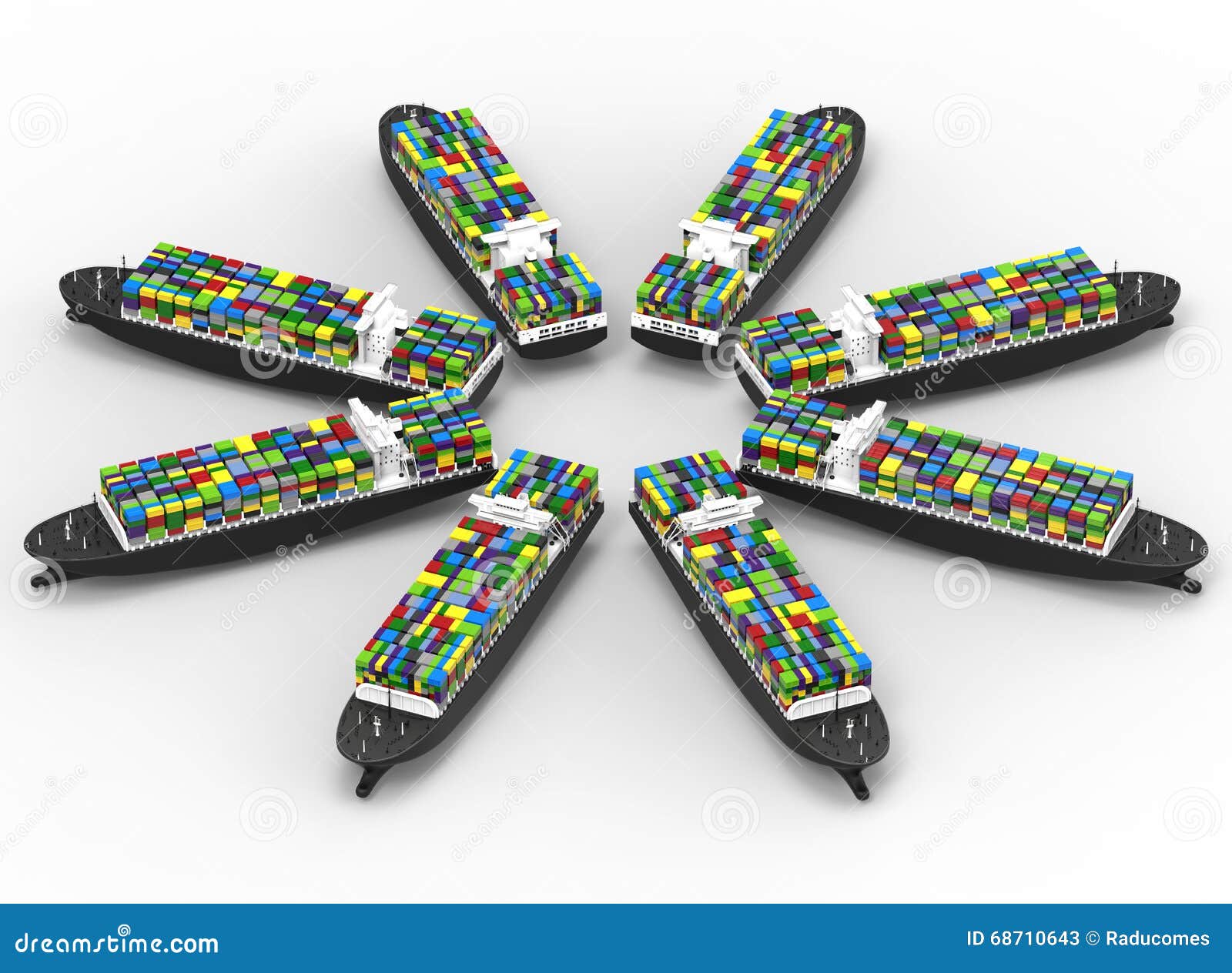 Container Ships Circular Pattern Stock Illustration - Illustration of ...